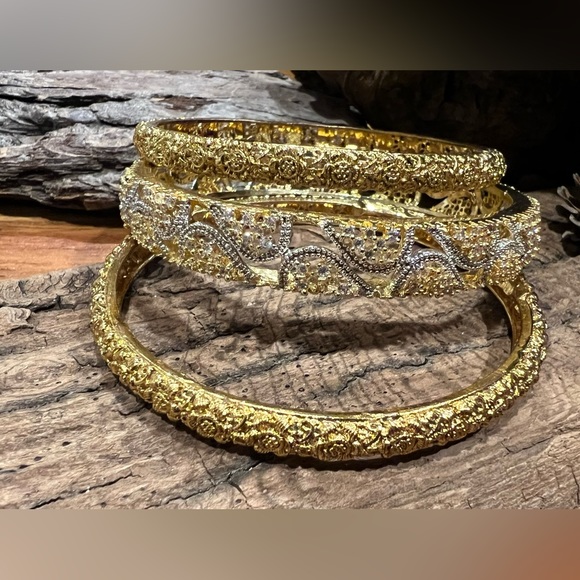 Kara | Jewelry | Traditional Indian Kada Bangles 22k Gold Plated Kara ...